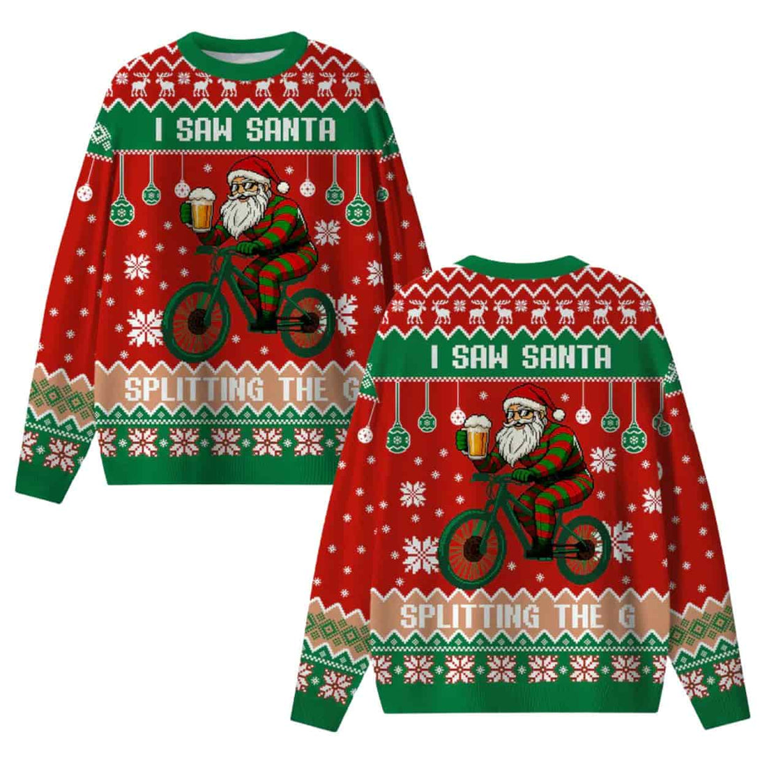 I Saw Santa Splitting the G Ugly Christmas Sweater – Seagullwear